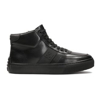 Kazar Ledersneaker mit hohem Schaft und Monogramm-Design - - Shoes - Herren - Schwarzk - 42 EU