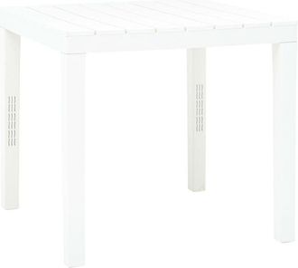 vidaXL Gartentisch Wei&szlig; 78x78x72 cm Kunststoff Vidaxl