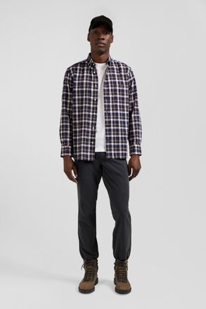 Eden Park Chemise En Coton &Agrave; Carreaux Marron Coupe Regular