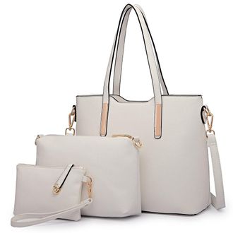 Miss Lulu Handtasche Damen Set Schultertaschen Set Shopper Kleine Umh&auml;ngetasche Geldbeutel Tote Bag f&uuml;r B&uuml;ro Schule Einkauf