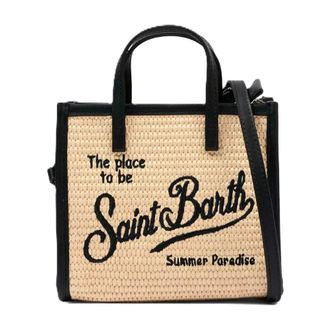 MC2 Saint Barth Femme, Sacs, Beige, Taille: ONE Size Vivian Mini Sac en Paille avec Bandouli&egrave;re