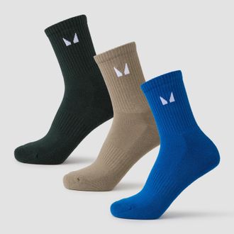 MyProtein Chaussettes de tennis unisexes MP (lot de 3 paires) - Multipack terre - UK 2-5