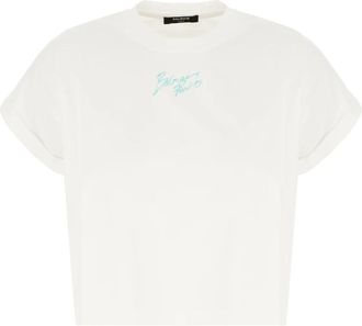 Balmain Femme, Tops, Blanc, Taille: 42 FR T-shirt &agrave; logo
