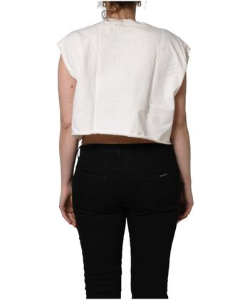 Dolce & Gabbana Logo-Print Cropped T-Shirt - White