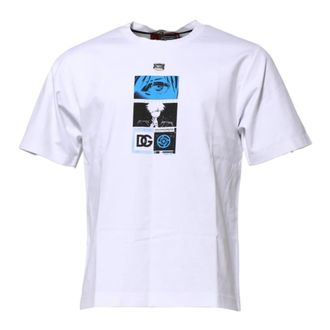 Dolce & Gabbana Wei&szlig;es T-Shirt mit Grafikdruck und Rundhalsausschnitt - - Tops - Herren - Wei&szlig; - S
