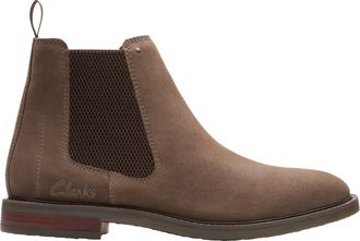 Clarks Herren Jaxen Easy Chelsea-Stiefel, Stone Suede, 44 EU