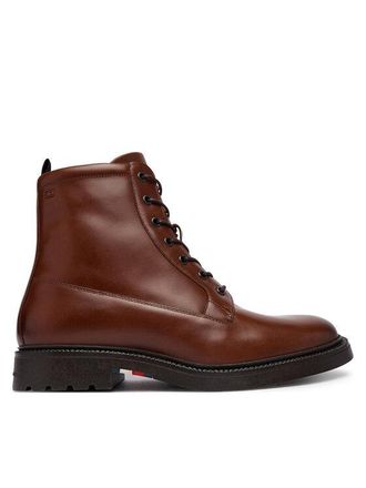 Tommy Hilfiger Schn&uuml;rschuhe Corporate Casual Lth Boot FM0FM06174 Braun