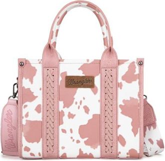 Wrangler Sac fourre-tout imprim&eacute; vache pour femme, sac &agrave; main style western boh&egrave;me avec poign&eacute;e sur le dessus, sacoche avec sangle signature, Medium