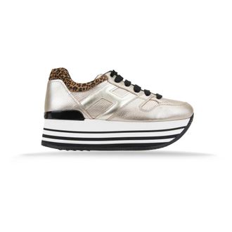 Hogan Laminierte Leder-Sneaker mit Schn&uuml;rung - - Shoes - Damen - Gelb - 35 1/2 EU