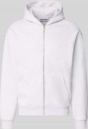 Review Relaxed Fit Sweatjacke aus Baumwoll-Mix mit Label-Detail