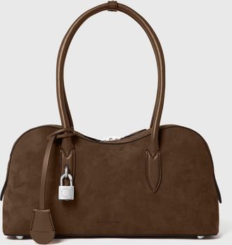 Stella McCartney Ryder Suede Shoulder Bag, Woman, Moka