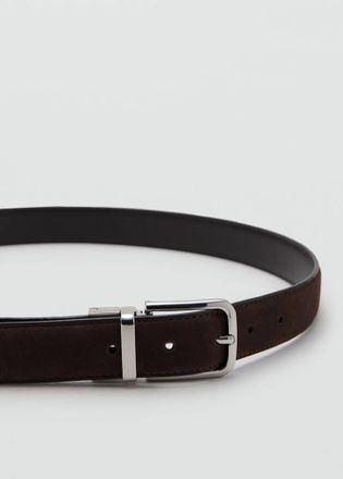Mango Ceinture cuir nappa r&eacute;versible marron - Homme - 100 - MANGO MAN