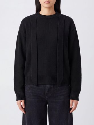 sacai Wollpullover mit Rundhalsausschnitt, Kontrasteinsatz und Stickerei