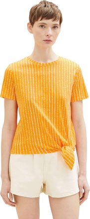 Tom Tailor Damen Sommer T-Shirt mit Knoten-Detail