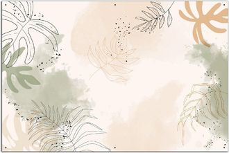 Wallario Outdoor-Poster f&uuml;r Garten oder Balkon Botanisches Aquarell, Motivbanner Gr&ouml;&szlig;e: ca. 60 x 90 cm, Outdoor-Bild