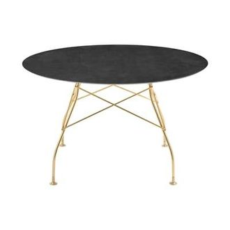 Kartell Table ronde Glossy - Marron - Grès effet marbre - Designer Oliver Löw