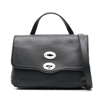 Zanellato Femme, Sacs, Bleu, Taille: ONE Size Sac &agrave; main pliable &agrave; fermoir tourniquet