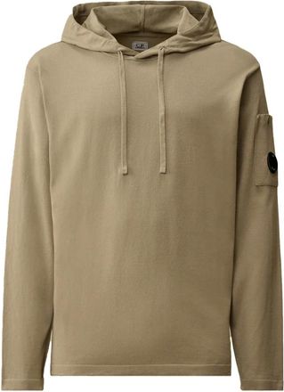 C.P. Company C.p. Company, Homme, Sweatshirts et sweats &agrave; capuche, Gris, Taille: M Pull &agrave; capuche en coton Sea Island avec verre