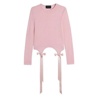 Simone Rocha T-Shirt mit Schleifen - - Tops - Damen - Rosa - XS