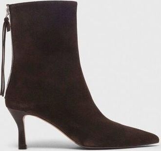 Maje Bottines Zippées En Suède - Dunkelbraun - Maje