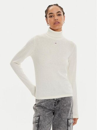 Tommy Jeans Rollkragenpullover Essential DW0DW19686 Écru Regular Fit