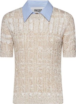 Silvian Heach Femme, Pulls, Jaune, Taille: 40 FR T-shirt &agrave; col contrastant