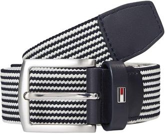Tommy Hilfiger Ceinture Homme Denton Elastic 3,5 cm Tress&eacute;e, Bleu (Space Blue), 100 cm