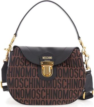 Moschino Femme, Sacs, Brun, Taille: ONE Size Logo Shoulderbag