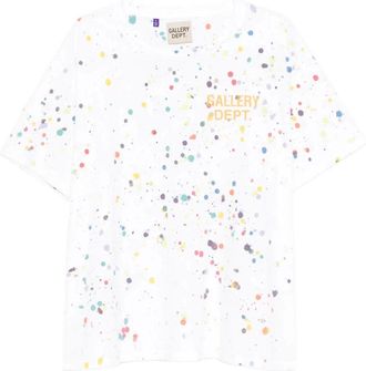 Gallery Dept. Homme, Tops, Blanc, Taille: M T-shirt &agrave; imprim&eacute; &eacute;claboussures