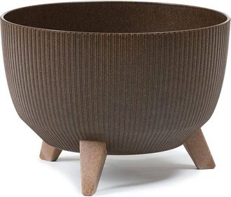 HowHomely Deko Blumentopf mit 3 Beinen Hoch 20 cm - Coffee Espresso Blumen&uuml;bertopf - Langlebige und Leichte &Uuml;bertopf 25 cm Durchmesser