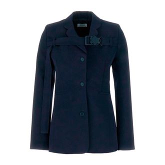 Off-white Wollblazer mit mittigem R&uuml;ckenschlitz - - Jackets - Damen - Blau - M