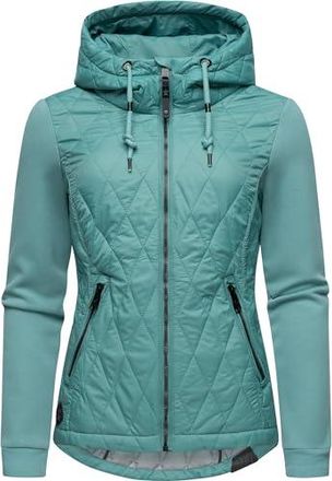 Ragwear Lucinda Veste mi-saison légère matelassée courte avec manches douces et capuche pour femme Tailles XS à 6XL, Vert océan 024, M