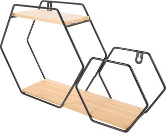 Artibetter Modernes Sechseckiges Schwebendes Metallwandregal Platzsparend Robust und Vielseitig f&uuml;r Schlafzimmer Bad und K&uuml;che zur Stilvollen Aufbewahrung von De