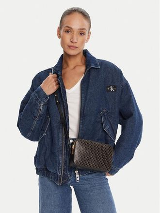 Calvin Klein Handtasche Emblem Aop Elongated Camera Bag LV04F3268G Schwarz