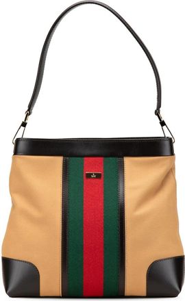 Gucci Hobo Bags - Canvas Web Shoulder Bag - Gr. unisize - in Braun - f&uuml;r Damen
