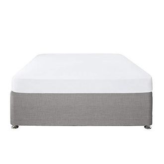 Serene Spannbetttuch, einfarbig, Super-King-Size-Bett (200 x 180 x 32 cm), 32 cm tief, weiches Baumwollmischgewebe mit elastischen Ecken, waschbares weißes B
