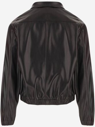 Saint Laurent Mens Jacket Cassandre Lamb Leather Black