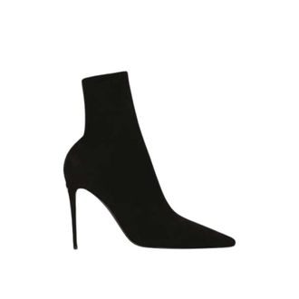 Dolce & Gabbana Schwarze Jersey Stiefeletten mit Stiletto - - Shoes - Damen - Schwarzk - 35 EU