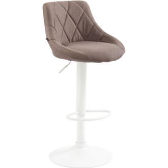 Clp Tabouret de bar Lazio en Tissu Hauteur r&eacute;glable si&egrave;ge pivotant Taupe Blanc