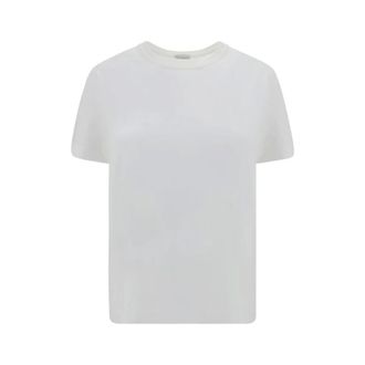 Brunello Cucinelli Baumwolljersey-T-Shirt mit Monili - - Tops - Damen - Wei&szlig; - S