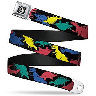 Buckle Down Seatbelt Belt Dinosaurs Regular Ceinture, Multicolore, L Mixte