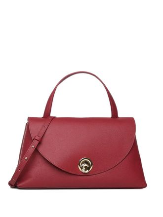 Coccinelle sac port&eacute; &eacute;paule Nikla en cuir &agrave; fermoir pivotant - Rouge