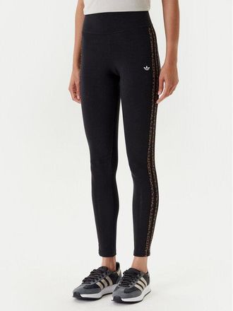 adidas Leggings Leopard 3-Stripes JW7307 Schwarz Slim Fit