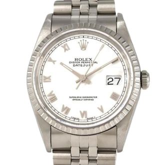Rolex Pre-owned Datejust 16220 Montre en Acier Inoxydable - Homme - Pre-owned - Blanc - Taille: ONE Size