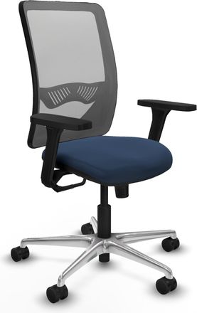 Piqueras y Crespo B&uuml;rostuhl mit R&uuml;ckenlehne aus Netzstoff mit 3D-Armen, h&ouml;henverstellbare Lendenwirbelst&uuml;tze, ausgestattet mit 3 Positionen und Schneideschaum, Grau/Mar