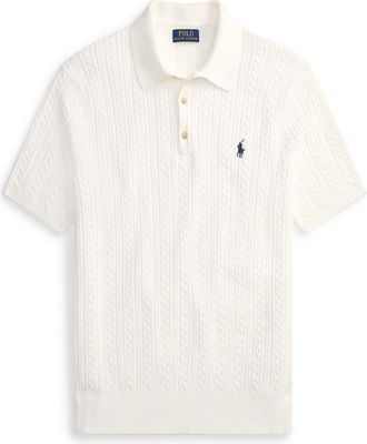 Ralph Lauren Strick-Poloshirt in Zopfstrickmuster in