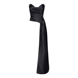 Elisabetta Franchi Gazar-Oberteil mit schleppenartigem Einsatz - - Tops - Damen - Schwarzk - XL