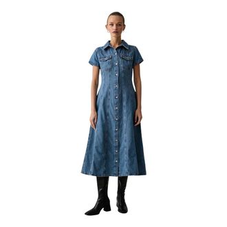 Levi's Fit and Flare Western Kleid - - Dresses - Damen - Blau - XS