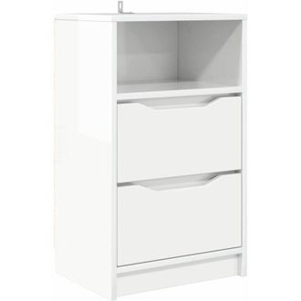 vidaXL Nachttisch Hochglanz Wei&szlig; 40 x 30 x 467 cm Holzwerkstoff vidaXL