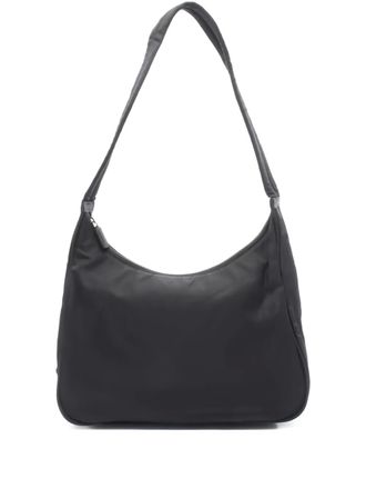 Prada sac port&eacute; &eacute;paule &agrave; plaque logo - Noir